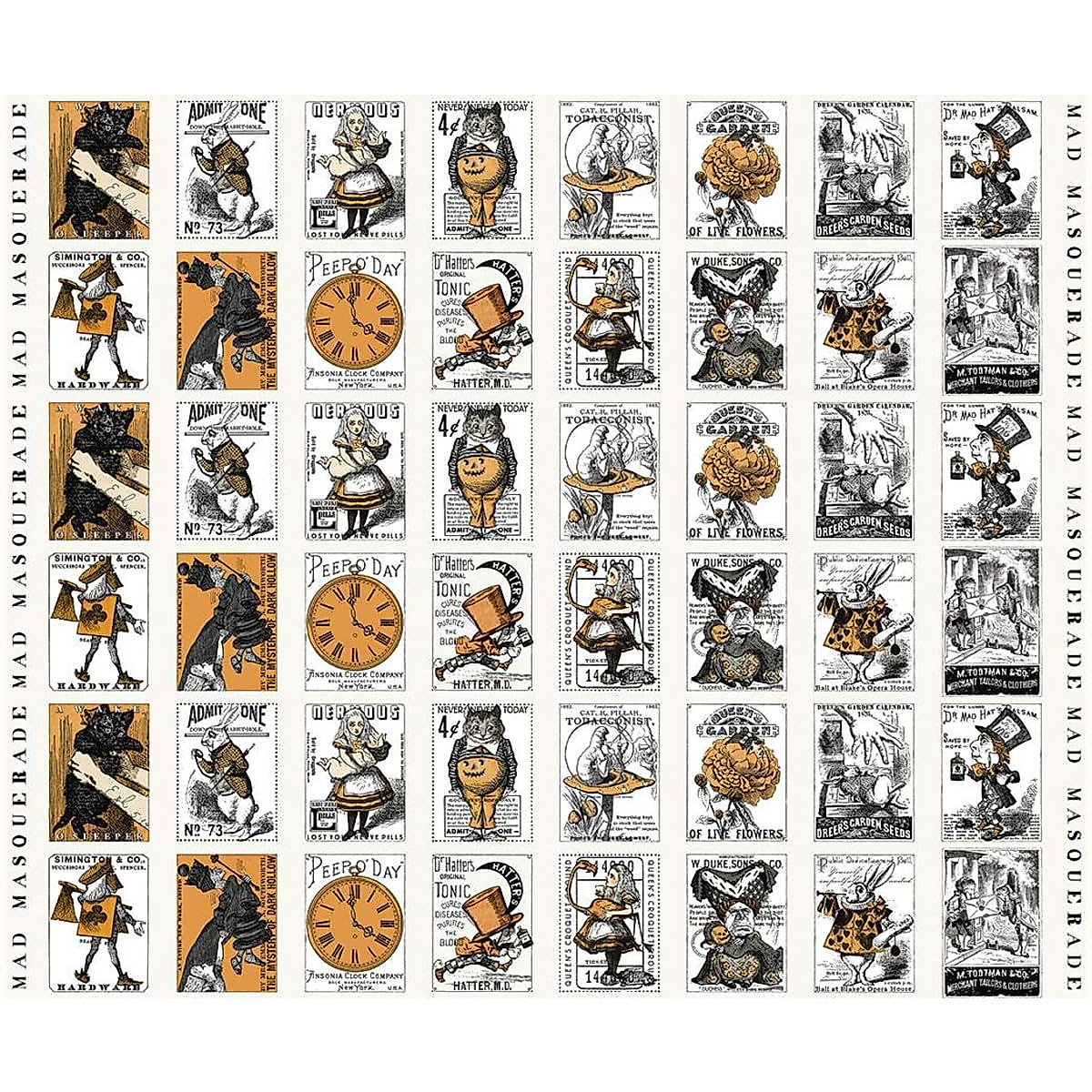 Riley Blake’s Assortment of Premium Quilting Fabric Panels, Perfect for Quilting, Apparel, DIY Crafting, and Home Decor (Mad Masquerade Trading Cards (36" X 43"))