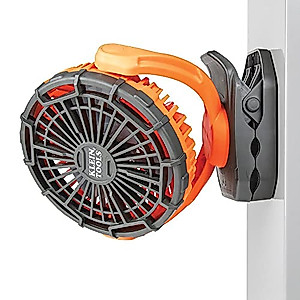 Klein Tools PJSFM1 Cordless Rechargeable Fan with USB-C Charging Cord and Multiple Mounting Options Perfect for the Jobsite