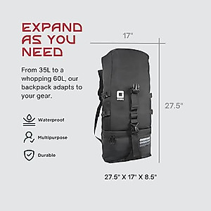 OVER3 Basketball Backpack - 60L with Shoe & Laptop Compartment - Versatile Bag for Basketball, Soccer, Volleyball, Football and Travel - Men & Women - Black