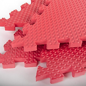 Tadpoles 12 Piece Rhombus Foam Play Mat Set, Red