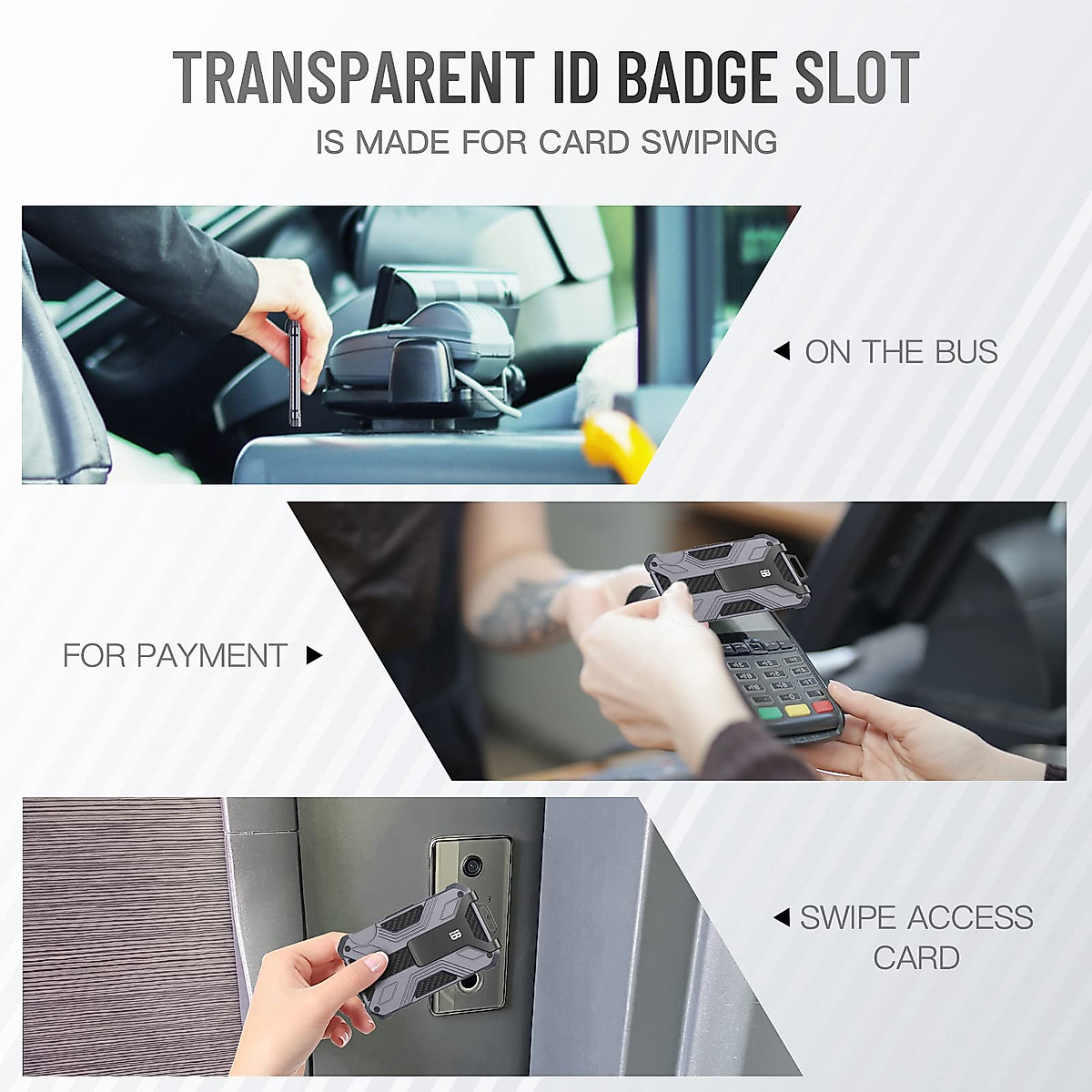 Minimalist Wallet for Men - Slim Aluminum Metal Wallet with Money Clip, ID Badge Holder, RFID Blocking Credit Card Holder, Hold Up to 15 Cards - Front Pocket Carbon Fiber Smart Wallet, Gift for Men