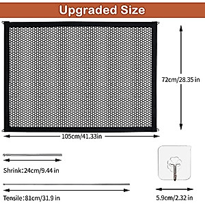 Dog Gates for The House, Malydyox Pet Gate for Stairs with Portable Safety Fence Easily Install Anywhere, Gates for Dogs Indoor with 2pcs Stainless Steel Pole and 8pcs Hooks, 41'' X 29''