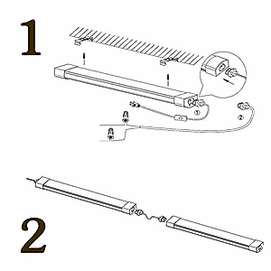Airand LED Shop Lights for Garage with Plug, Waterproof Linkable LED Tube Light 5000K Under Cabinet Lighting,3600 LM LED Ceiling and Closet Light 36W, Corded Electric with ON/Off Switch