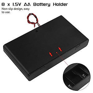 WMYCONGCONG 5 PCS 8 x 1.5V 12V AA Battery Holder Case Box with ON/Off Switch and Leads Wire