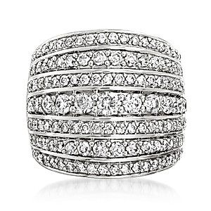 Ross-Simons 2.00 ct. t.w. Diamond Multi-Row Ring in Sterling Silver. Size 9