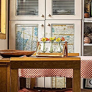 Waytoeast Plant Propagation Stations, Desktop Air Plant Terrarium with Wooden Stand Propagation Planters Glass for Hydroponics Plants Office Home Gardening Gifts for Women - 3 Bulb Vase