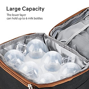 Momcozy Insulated Baby Bottle Bag, Multi-Function Breastmilk Cooler Bag, Fit as Wine Carrier or for Milk Bottles Like Dr. Brown, Comotomo, Philips, Nuk, Lansinoh, Leopard Print
