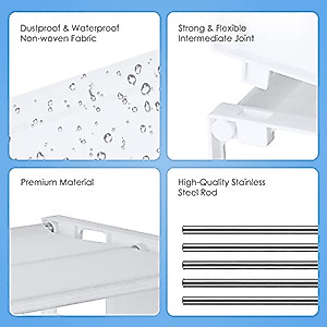 NiHome 3-Tier Stackable Shoe Rack Organizer - Adjustable, Lightweight and Expandable for Small Spaces, Holds 6 Pairs, Ideal for Closet, Hallway, Entryway, Bedroom (White)