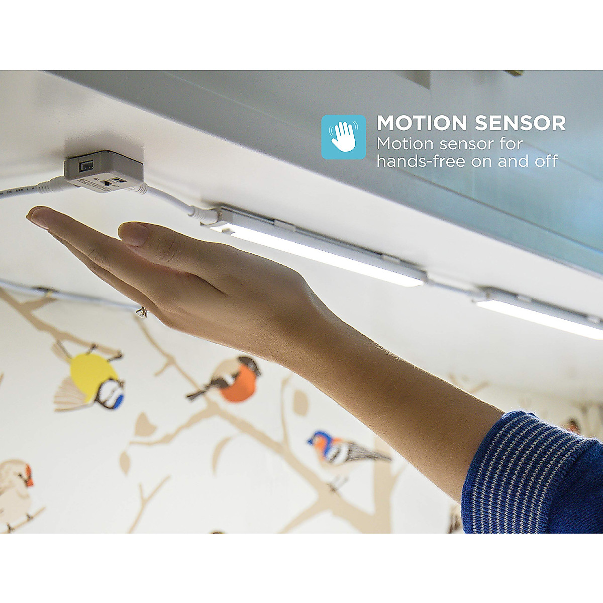 BLACK+DECKER LEDUC9-3CK LED Under Cabinet Kit with Motion Sensor, Dimmable Kitchen Accent Lights, Tool-Free Install, Cool White 4000k, 9" Length, 9"