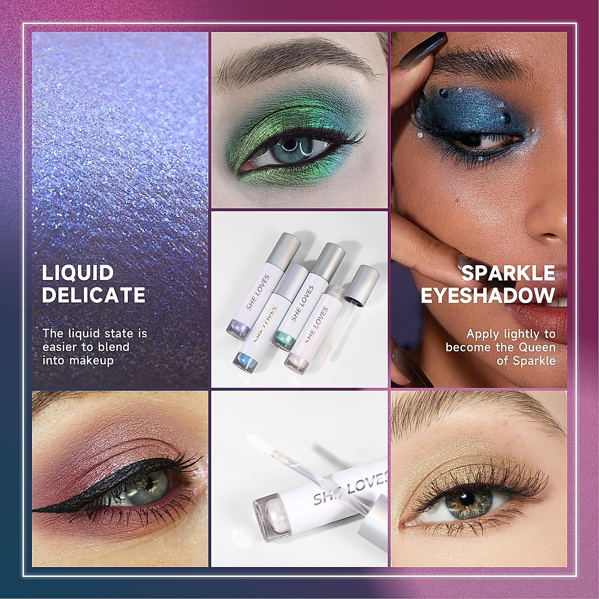 Easilydays Chameleon Liquid Eyeshadow, Pearlescent Intense Color Eye Shadows, Highly Pigmented Metallic, Shimmer, Multi-Reflective Finishes Glitter Makeup for Women and Girls, Eye Cheek Brightening Makeup (#05)