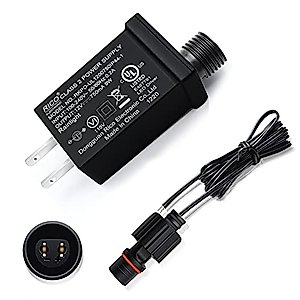 12V 9W Class 2 Power Supply, 0.75A IP44 Waterproof LED Low Voltage Transformer with US Plug, for Indoor/Outdoor String Lights, Christmas Inflatables Decoration, UL Listed