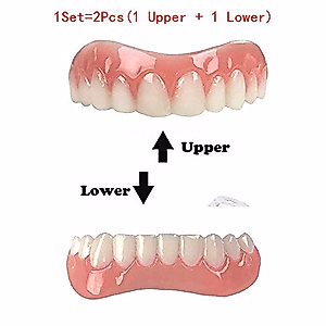 Upper and Lower Veneer, Dentures for Women and Men, Fake Teeth, Natural Shade! Fix Your Smile at Home Within Minutes!