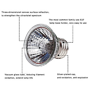 CTKcom 4-Pack 50W Heating Lamp,110V F Heating Lamp Spot Lamp for Turtle Aquarium Aquatic Reptile Lizard Habitat Heat Lighting,4 Pcs