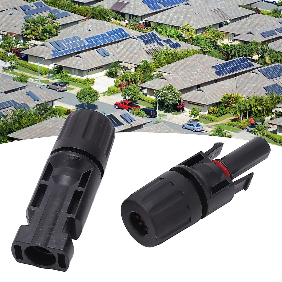 Solar Photovoltaic Connector, Copper Tinned Pins Low Contact Resnce 12PCS Solar Panel Connectors Kit with Wrench for Industry (1000V-30A)