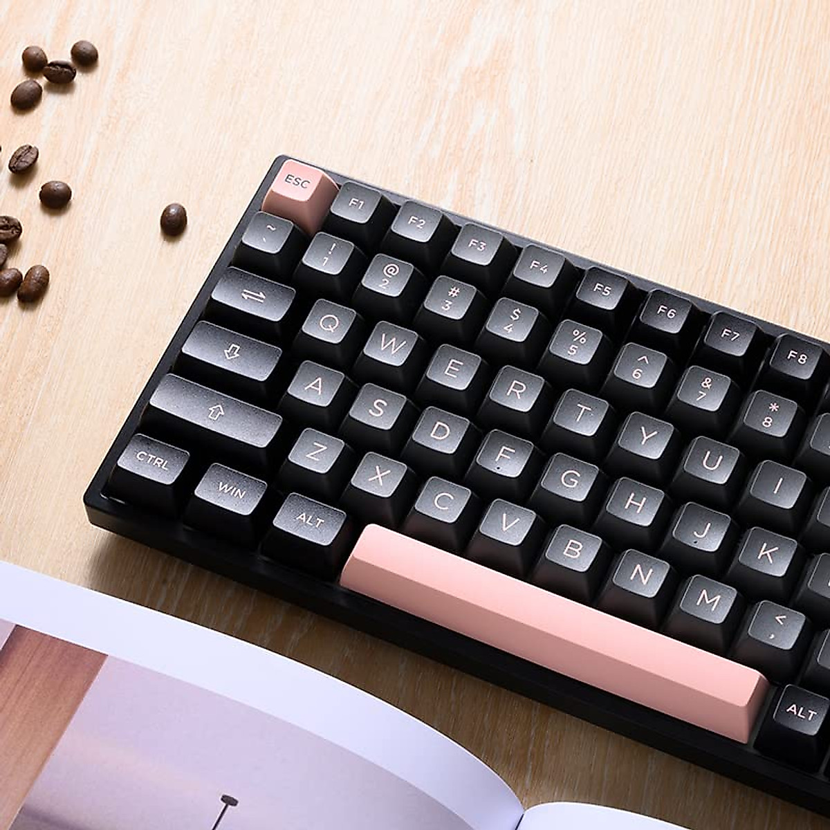 Akko Black&Pink 75% Hot-swappable Mechanical Gaming Keyboard with PBT Keycaps, 2.4G Wireless/Bluetooth/Wired 3084B Plus 84-Key RGB Keyboard, Compatible with Mac & Win Jelly Purple Switches