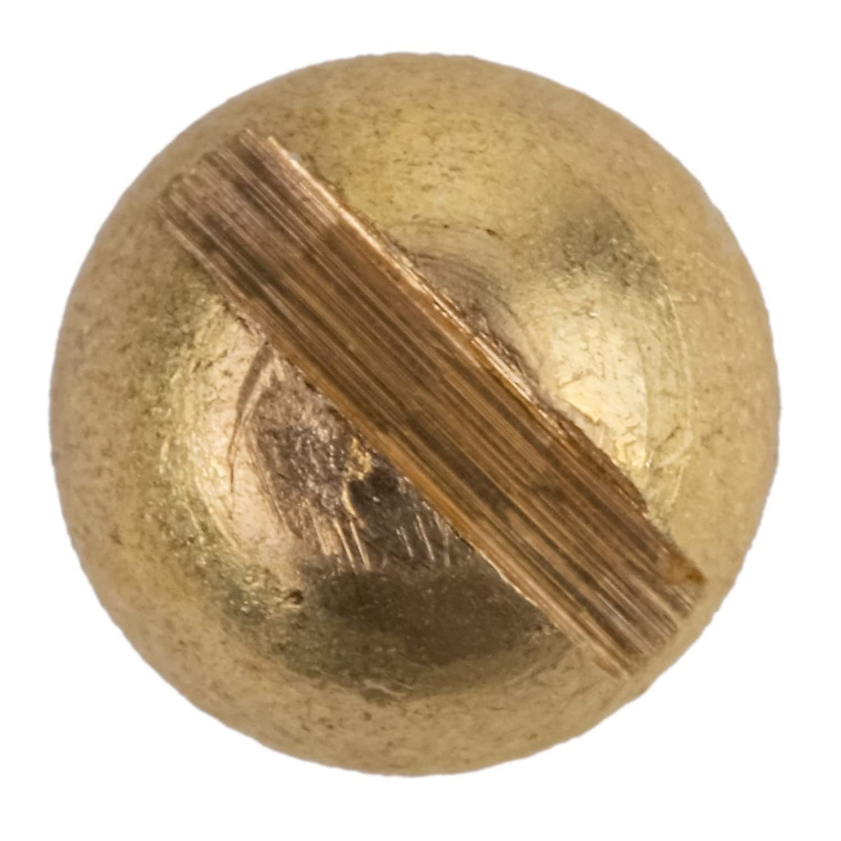 #6 x 5/8" Solid Brass Round Head Slott Drive Wood Screws - Pack of 25 - Self Tapping Screws for Wood - RH6-B (25)