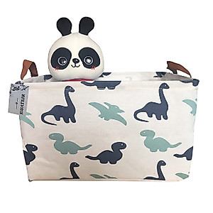 Rectangle Storage Baskets Canvas Fabric Organizer Bin for Kids Toys, Books, Clothes, Pets & Gifts - Perfect for Home/Office/Nursery/Shelves(Dinosaur)