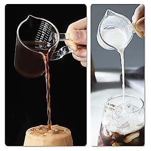 150ml Glass Measuring Cup Double Spouts Espresso Cup Shot Glass Heat-Resistant Handle Transparent Scale Ounce Measure Jugs Mixing Mug for Bar Party Wine Milk Coffee Liquid Heavy Glass Measuring Cup