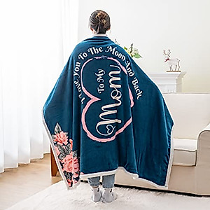 PeraBella Mothers Day Mom Gifts,Mom Birthday Gifts from Daughter and Son | Mom Blanket | Gifts for Mom | Mom Gifts Unique, Best Gifts for Elderly Mom, for Mothers Gifts,Sherpa Throw Blanket 65"x50"