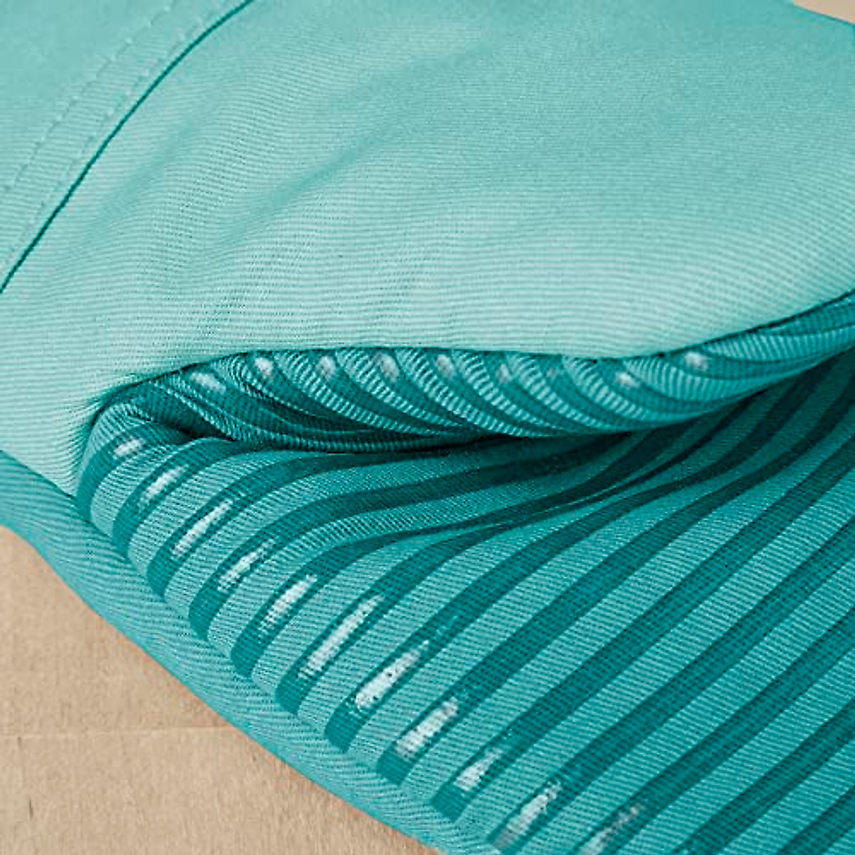 KitchenAid Beacon Two-Tone Oven Mitt 2-Pack Set, 5.75"x13", Aqua Sky