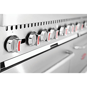 Kratos 60" Wide Commercial Gas Range with 6 Burners, 24" Wide Griddle, and Two Full Size Standard Ovens, Stainless Steel Range for Restaurants, 280,000 Total BTU Output, Natural Gas (29Y-046-NAT)