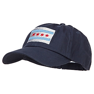 e4Hats.com Chicago Flag Embroidered Low Cap - Navy OSFM