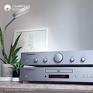 Cambridge Audio AXA25-25 Watt Separate Integrated Stereo Amplifier HiFi System Featuring Tone and Balance Control with Front Aux Input - Lunar Grey