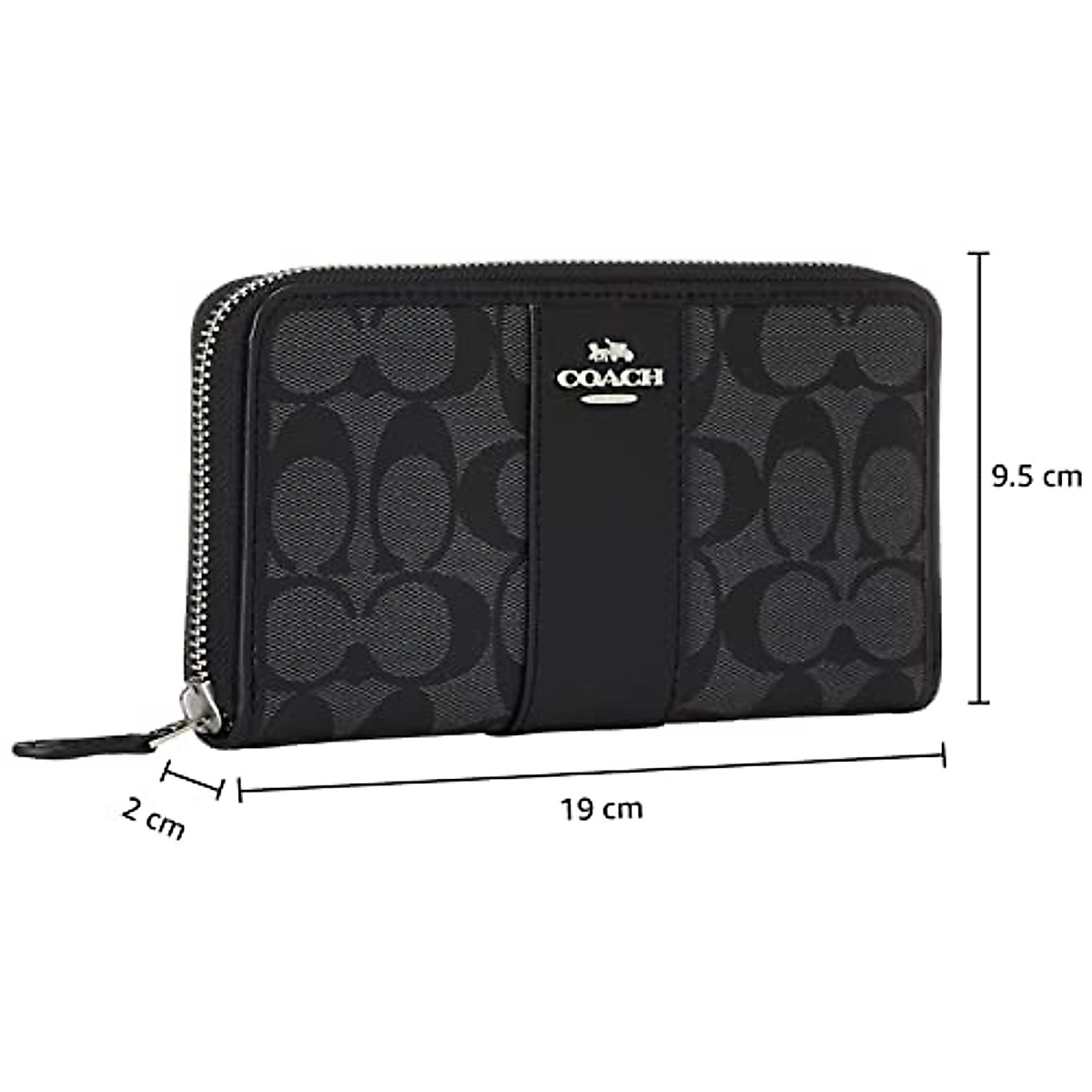COACH(コーチ) Women PVC coated canvas Wallet, Sv/BlackSmokeBlack, One Size