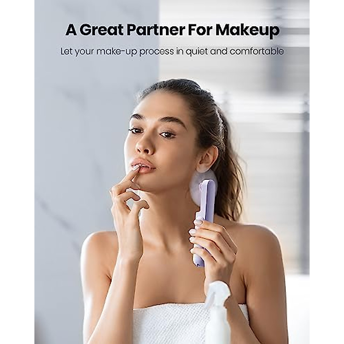 Gaiatop Portable Handheld Fan, Foldable Small Fan, Mini Hand Held Fan with USB Rechargeable 2000mAh Battery, Eyelash Fan for Girls, Travel For Women, Outdoor (Purple)