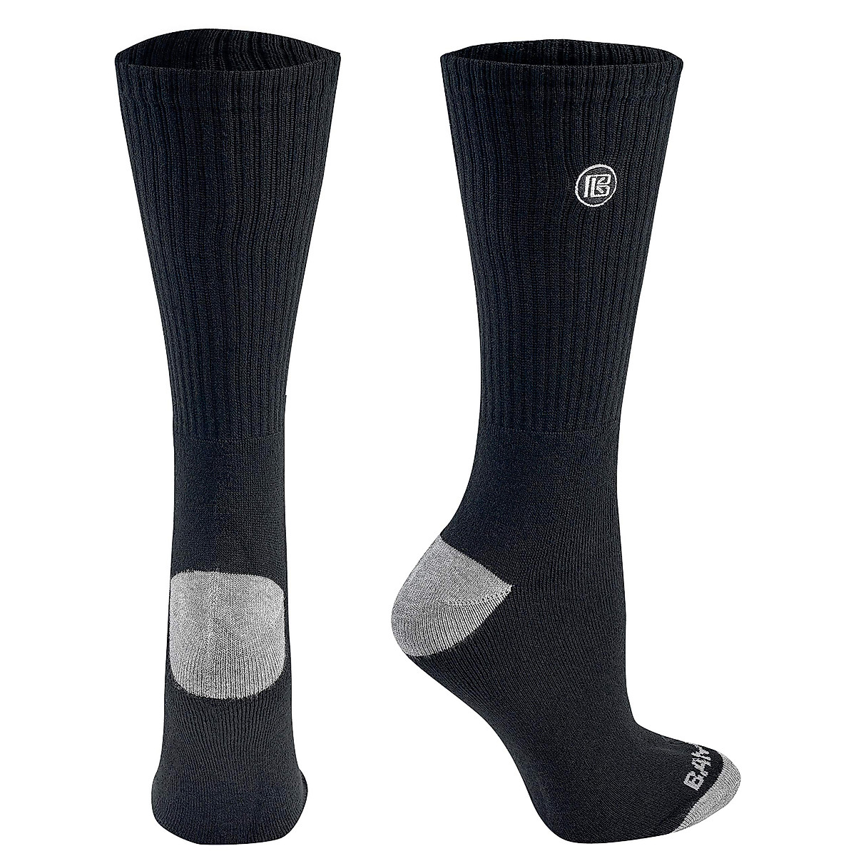 Bamboo Sports Premium Bamboo Crew Work Socks- Moisture Wicking, Odor Eliminating Black Crew Socks for Men Size 9-12 - 3 Pair