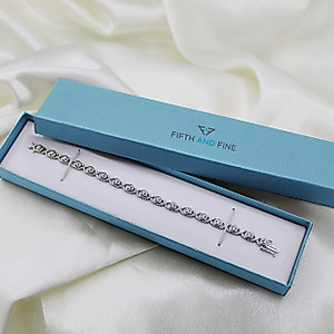 Fifth and Fine 1/6 Carat tw Natural Diamond XO Tennis Bracelet in 925 Sterling Silver