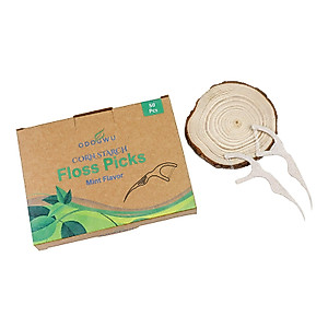 Odogwu Corn Starch Dental Floss Picks (200 Count),Eco Friendly,Sustainable,Zero Waste