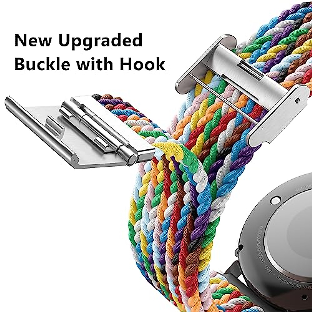 Ouwegaga Compatible with Galaxy Watch 6 Band/Samsung Galaxy Watch 7 5 4 Band 40mm 44mm/Watch 5 Pro 45mm/Watch 4 6 Classic 42mm 46mm 43mm 47mm/Watch FE/Watch 3 41mm, 20mm Nylon Braided Solo Loop Strap