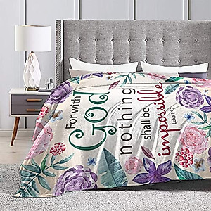 Pindola Bible Verse Christian Bible Verse Luke Throw Blanket Warm Lightweight Soft Cozy Warm Home Decoration 120"x90"