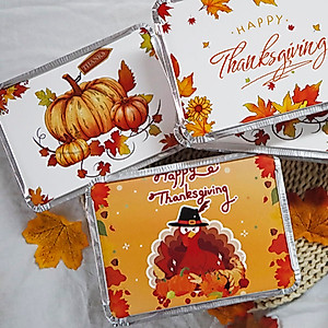 Decodinli 36 pcs Thanksgiving Leftover Containers with Lids, Thanksgiving Aluminum Food Containers, Fall themed Disposable Food Containers, Thanksgiving Tin Foil Containers for Leftovers, Treats