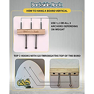 LN Backside Rock Skateboard Hooks | Premium Wall Hanger Setup | Skate Holder Rack Display | Vertical and Horizontal Hook | Deck and Full Setup for Heavy Duty Quality. (01)