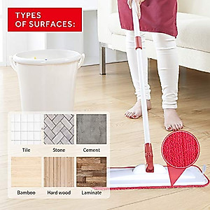 Mops for Floor Cleaning Wet Spray Mop with a Refillable Spray Bottle and 5 Washable Microfiber Pads Home or Commercial Use Dry Wet Flat Mop for Hardwood Laminate Wood Ceramic