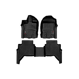 WeatherTech Custom Fit FloorLiners for Ford Ranger - 1st & 2nd Row (441518-1-2), Black