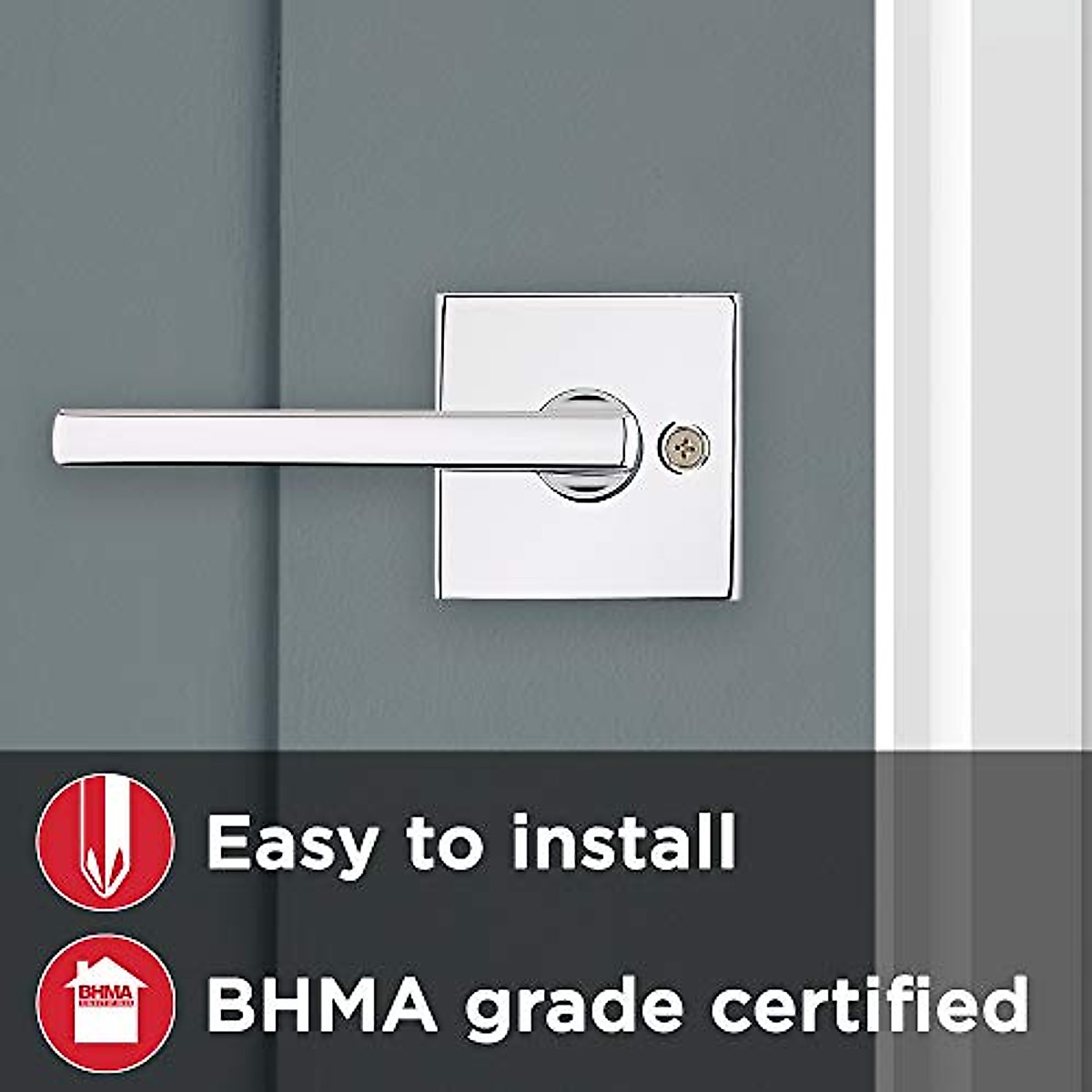 Kwikset 91570-002 Halifax Slim Square Half-Dummy Lever in Polished Chrome