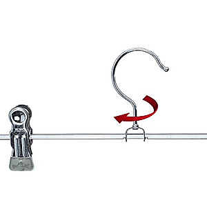 Mawa by Reston Lloyd Non-Slip Space-Saving Clothes Hanger For Pants & Skirts with Two Clips, Style K/40D, Set of 10, 15 3/4"L, Silver
