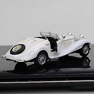 1:28 Scale Pullback Diecast Metal Antique Classic Model Cars Collectible Toy Gifts (White,Length 6.5in/16.8cm)