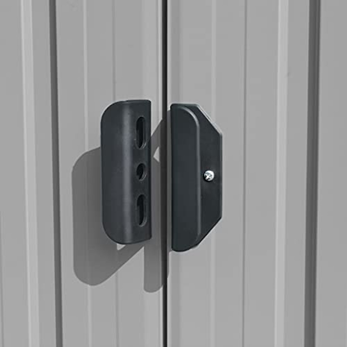 CHARMMA Outdoor Garden Storage Shed with Sliding Doors and Vents Galvanized Steel Outdoor Tool Shed Pool Supplies Organizer Gray for Patio, Backyard, Lawn 9'x32'x6' (W x D x H)