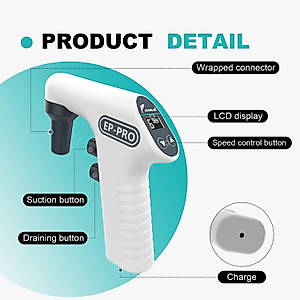 JOANLAB Lab Electric Pipette Controller with Standing Stand Digital Automatic Pipettor Motorized Pipette Filler for Biology Chemical