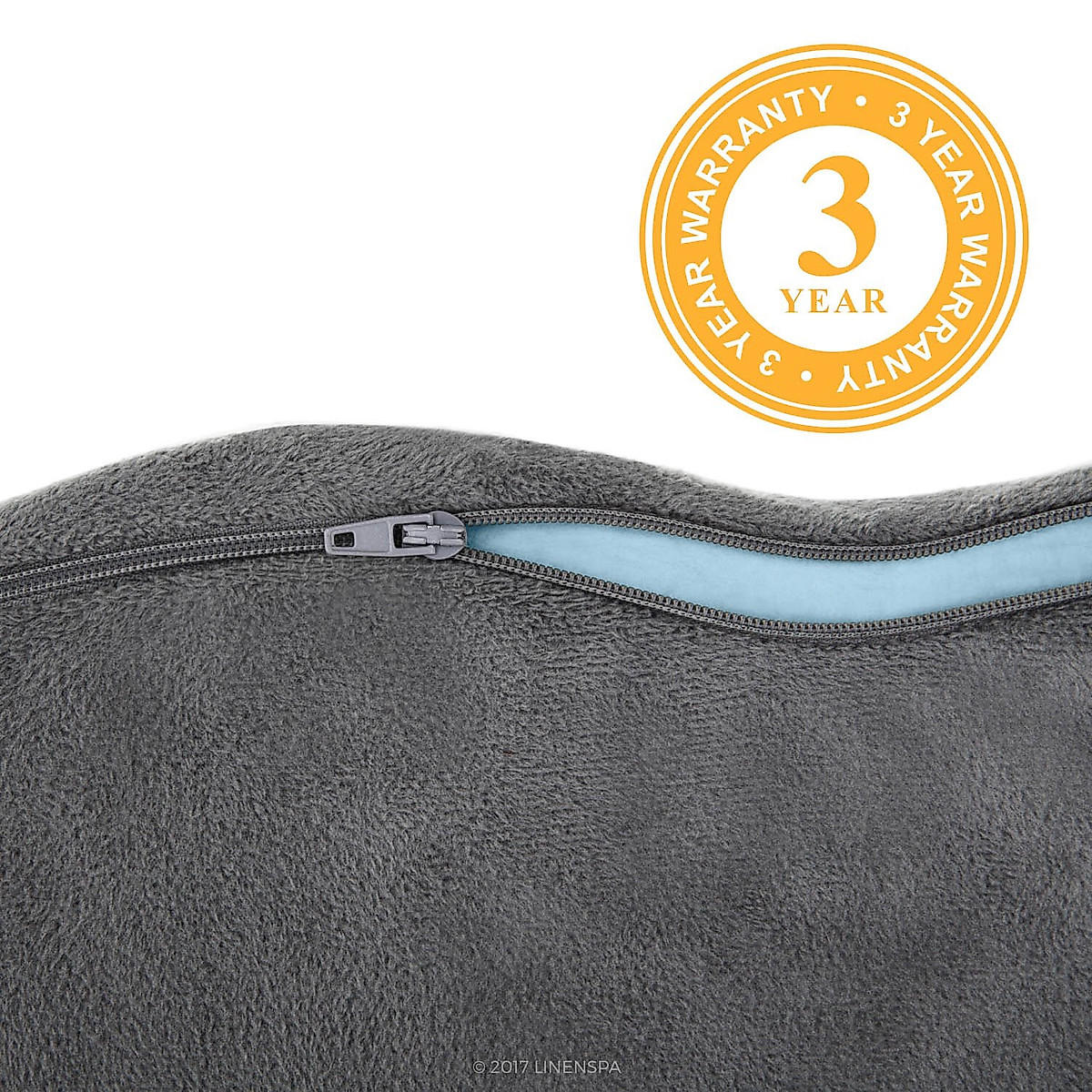 Linenspa Orthopedic Gel Foam Seat Cushion - Tailbone/Coccyx Comfort - Support for All-Day Sitting and Back Pain Relief grey 18" x 14"