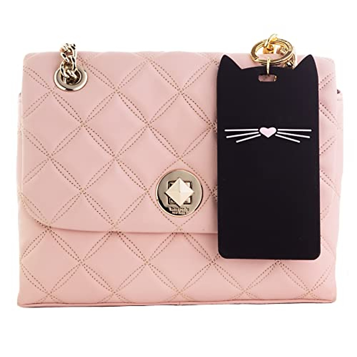 Kate Spade New York ID Badge Clip Key Chain, Silicone Keychain Accessory, Black Cat