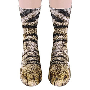 AGRIMONY Funny Socks for Men Women Teens-Fun Animal Cat Paws Socks 3D Casual Novelty Crew Socks Funky Crazy Silly Socks-Valentines Christmas Cat Gifts Stocking Stuffers