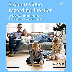 Kingjinglo 1080P Digital Camera Front & Back Dual Lens Video Recorder 2000W Pixels 2.0" IPS Screen Great for Kid Boy Girl Cute Cartoon Digital Camera for Kids Baby 1080P Video Selfie Tool Front 3