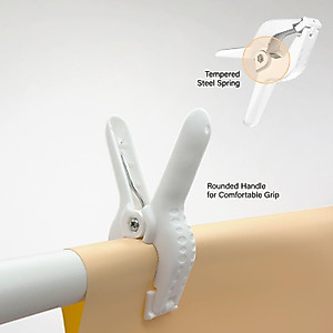 LimoStudio 8 PCS White Adjustable Heavy Duty Clip for Muslin/Paper Photo Backdrop Background Clamps, 4.5 inch with Camera Adapter Clamps, AGG3356