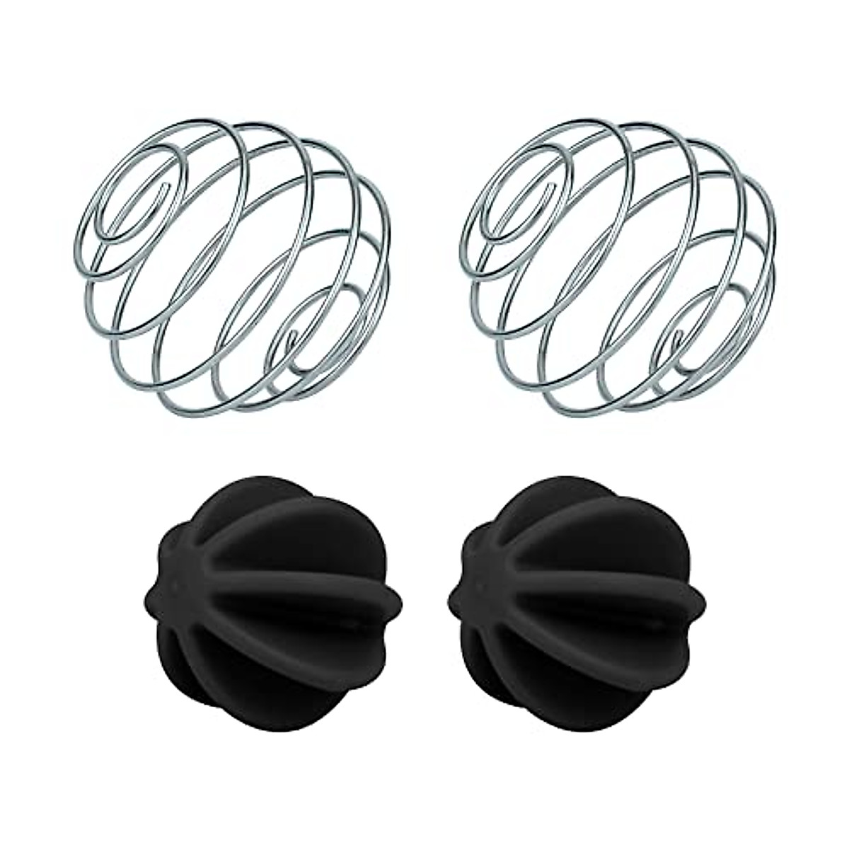 Shaker Balls Shaker Bottle Ball Replacement Milkshake Protein Powder Whisk Ball for Shaker Cup Bottle (4 Pcs Stainless Steel+ Black Plastic)
