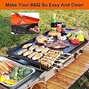28 Inch Griddle Cover Silicone Protective Mat for Blackstone, Upgrade All-Round Edge Silicone Grill Mat Griddle Protector Blackstone Accessories Protect from Dust & Rust